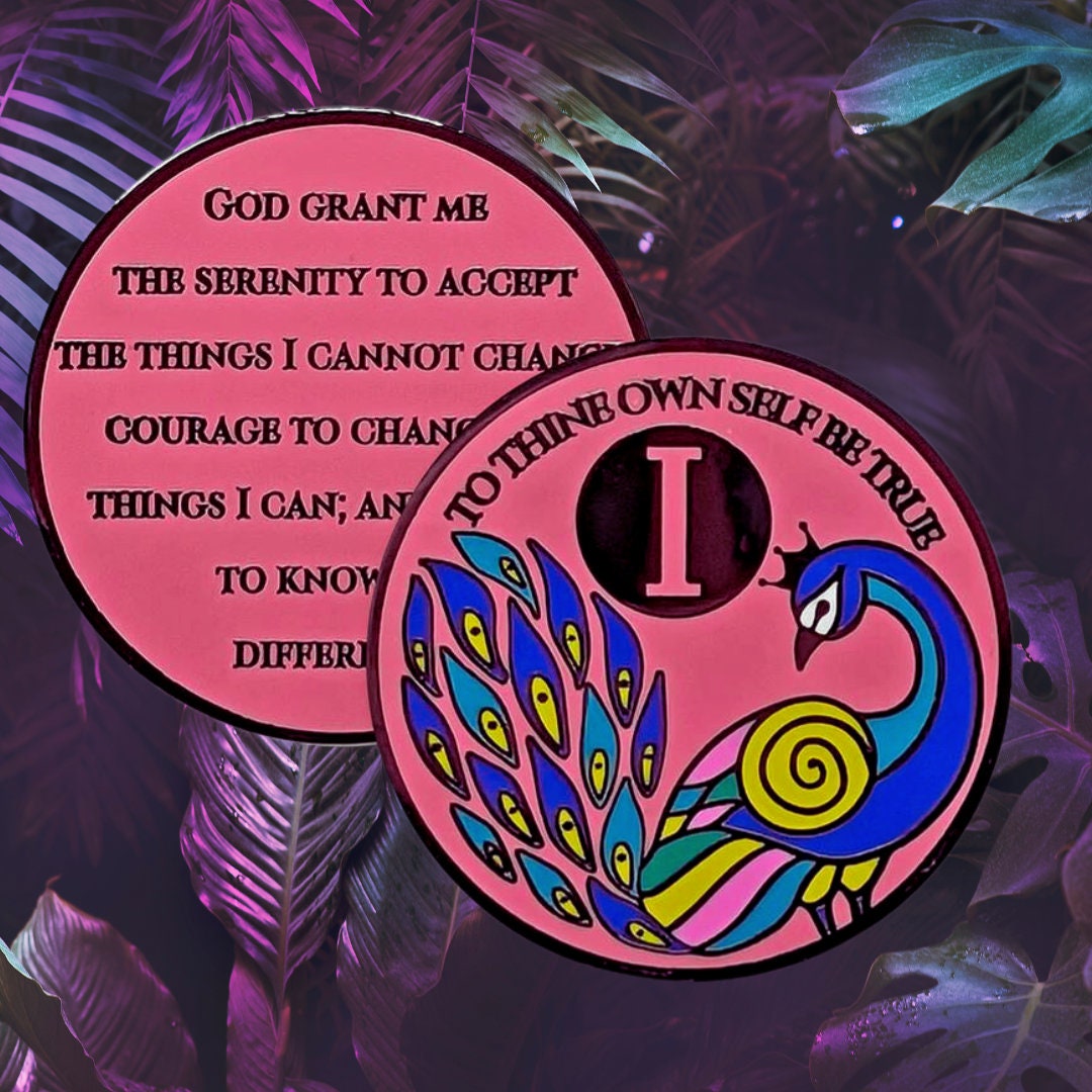 Peacock Recovery Medallion 24 Hours to 60 Years With Coin Capsule ...