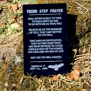 Third Step Prayer Wallet Insert Card Personalized W/name & Date ...
