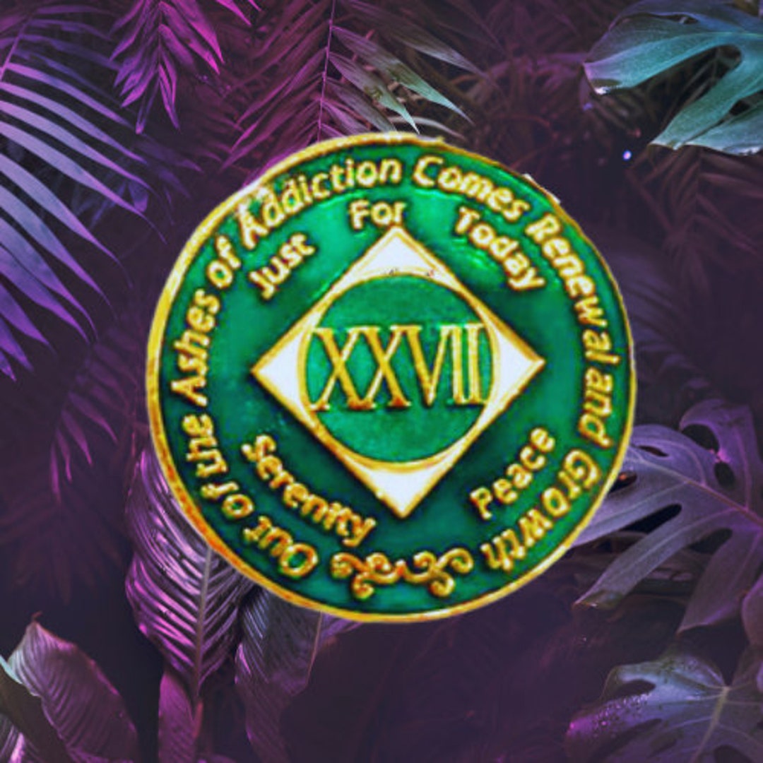 NA Red Green Medallion yrs 1-40 Recovery Narcotics Anonymous Milestone ...