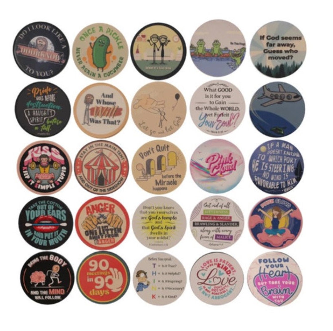 25 Positively Powerful AA Recovery Affirmation Chips - 12 Step Program ...