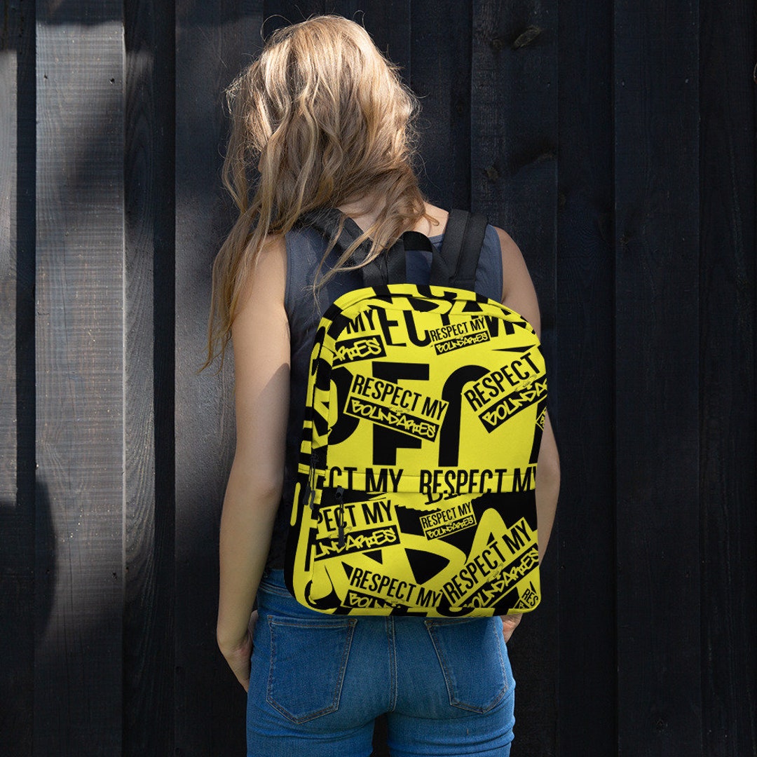 Respect My Boundaries Graphic Super Cool Backpack - Recovery Gear ...