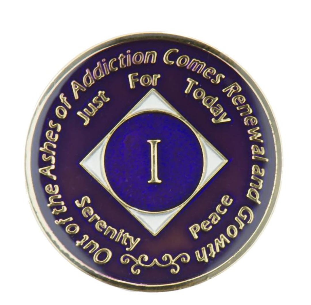 NA Purple Medallion (yrs 1-45) Recovery Narcotics Anonymous Milestone ...