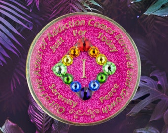 Serenity Prayer Freedom AA Anniversary White With Gold Sparkle on Gold ...