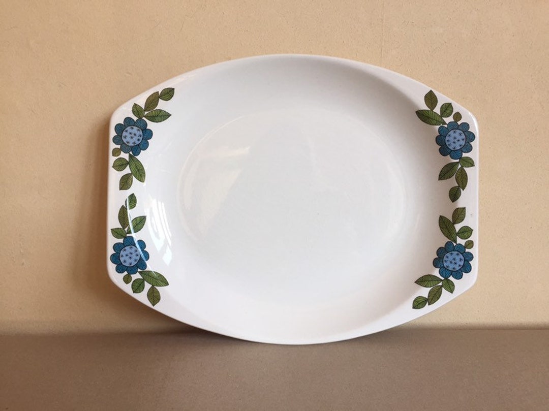 J&G Meakin Topic Blue / Green Flowers Ironstone Studio Pottery Small ...