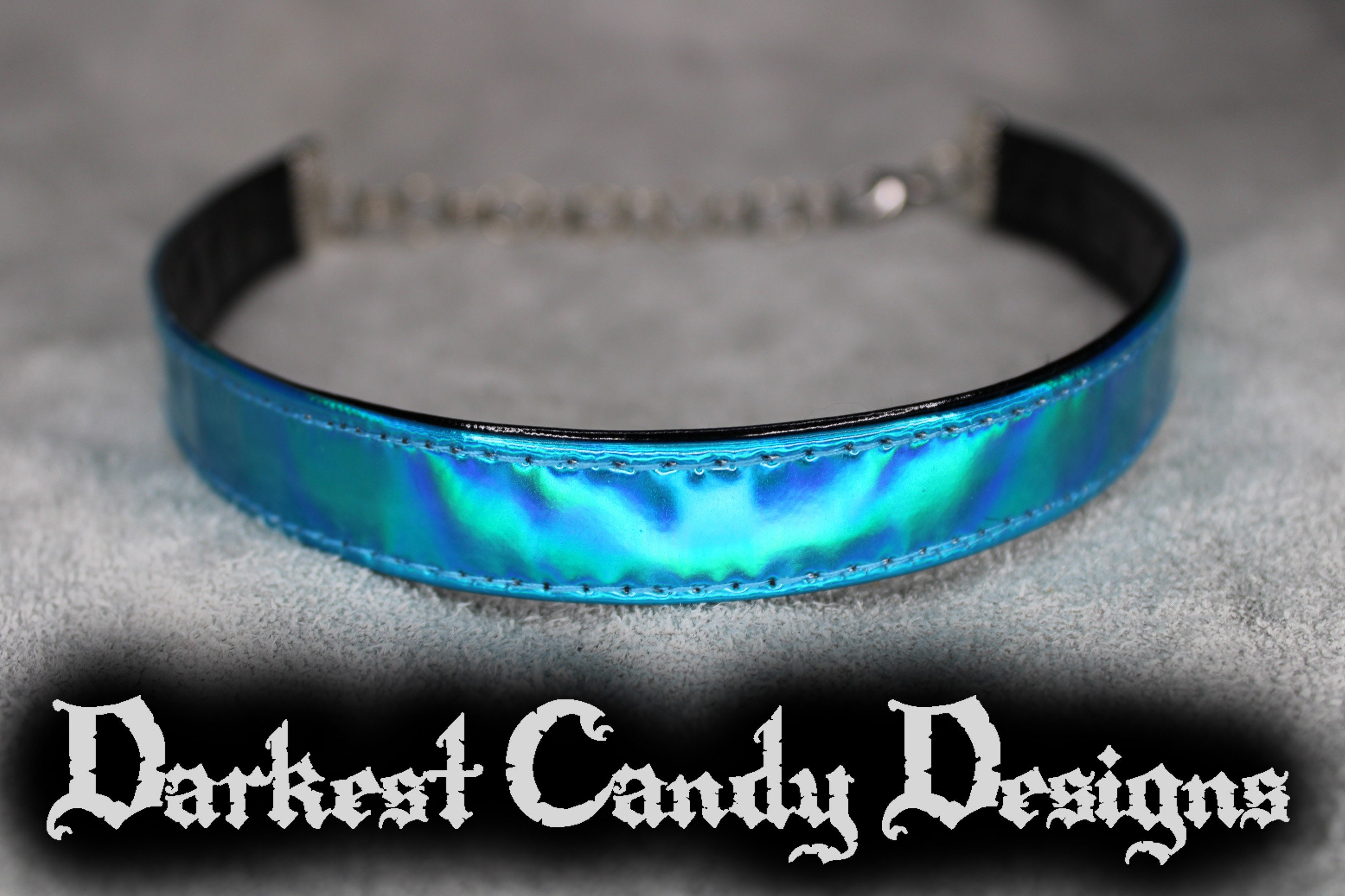 Futura Holographic Vinyl Choker, Choose Color, Silver Pink Purple Blue ...