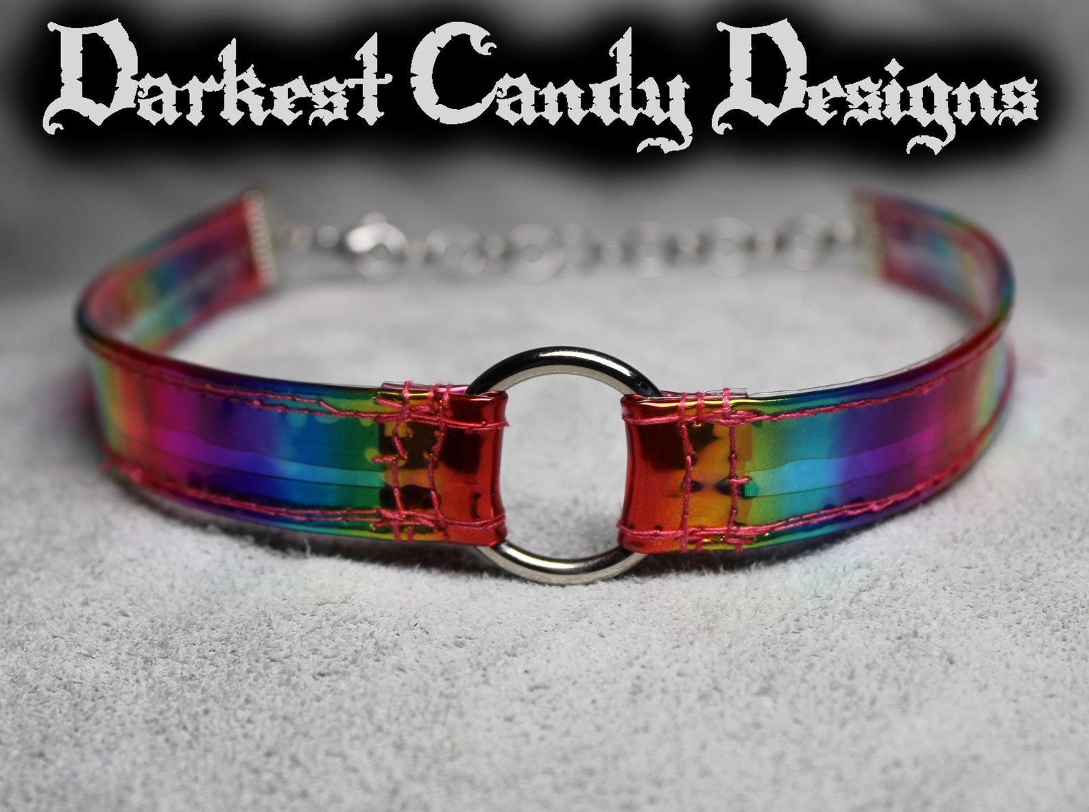 Prisma Rainbow Vinyl Choker, Choose From 3 Different Styles, Pride ...