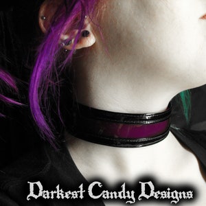 Space Princess Wide PVC & Vinyl Choker, Choice of Pink Green Orange ...