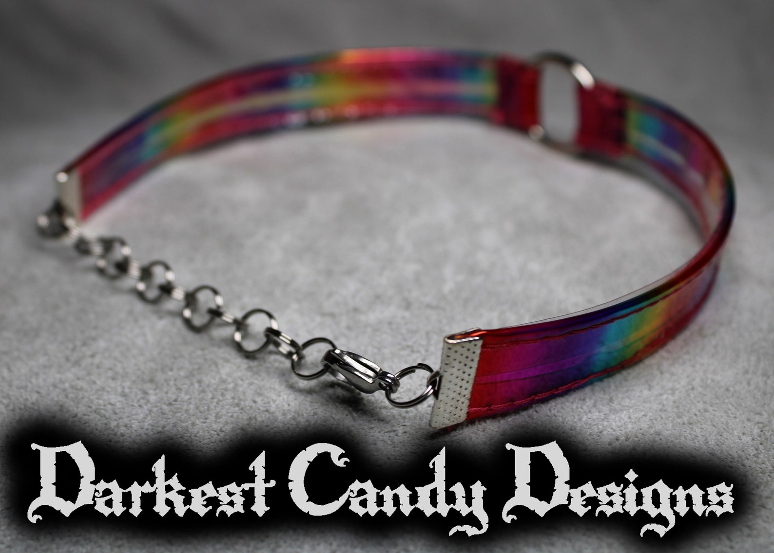 Prisma Rainbow Vinyl Choker, Choose From 3 Different Styles, Pride ...