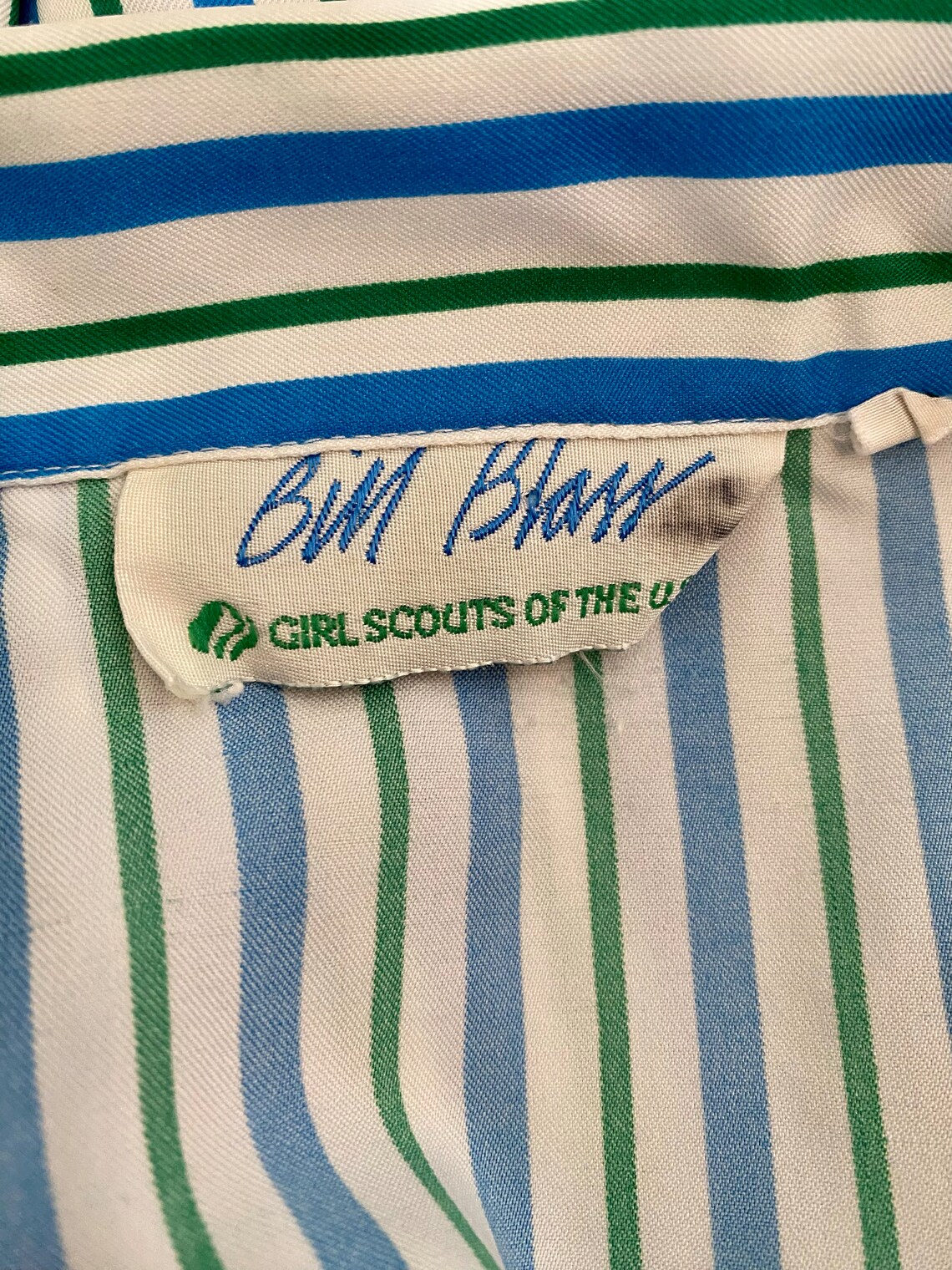 Vintage 1990s Bill Blass Girl Scouts of America Blue and Green Short ...