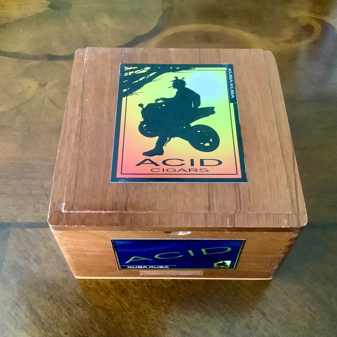 Wooden Cigar Box With Thumb Lift and Hinges Acid Cigars Groomsmen Gift ...