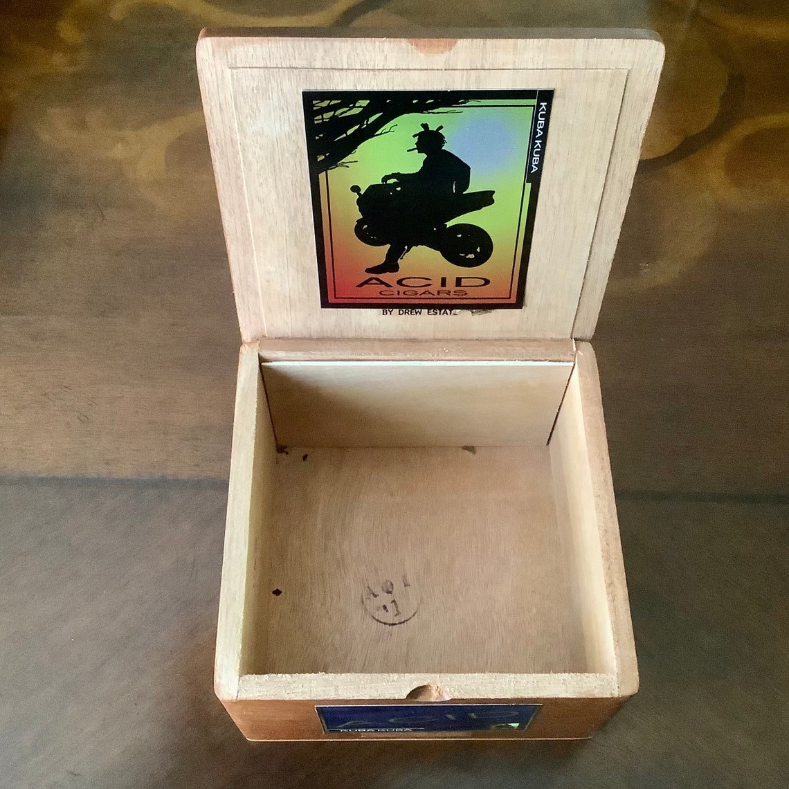 Wooden Cigar Box With Thumb Lift and Hinges Acid Cigars Groomsmen Gift ...