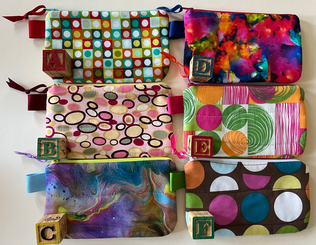 Small Bright Mod Print Zip Pouch listing is for 1 Pouch From 6 Fabric ...