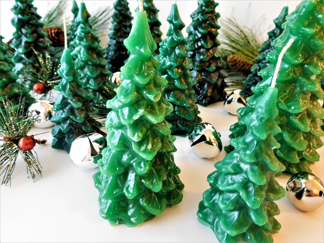 Evergreen Scented Christmas Tree Pillar Candles - Etsy