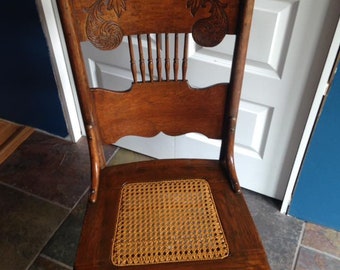 High back cane chair | Etsy