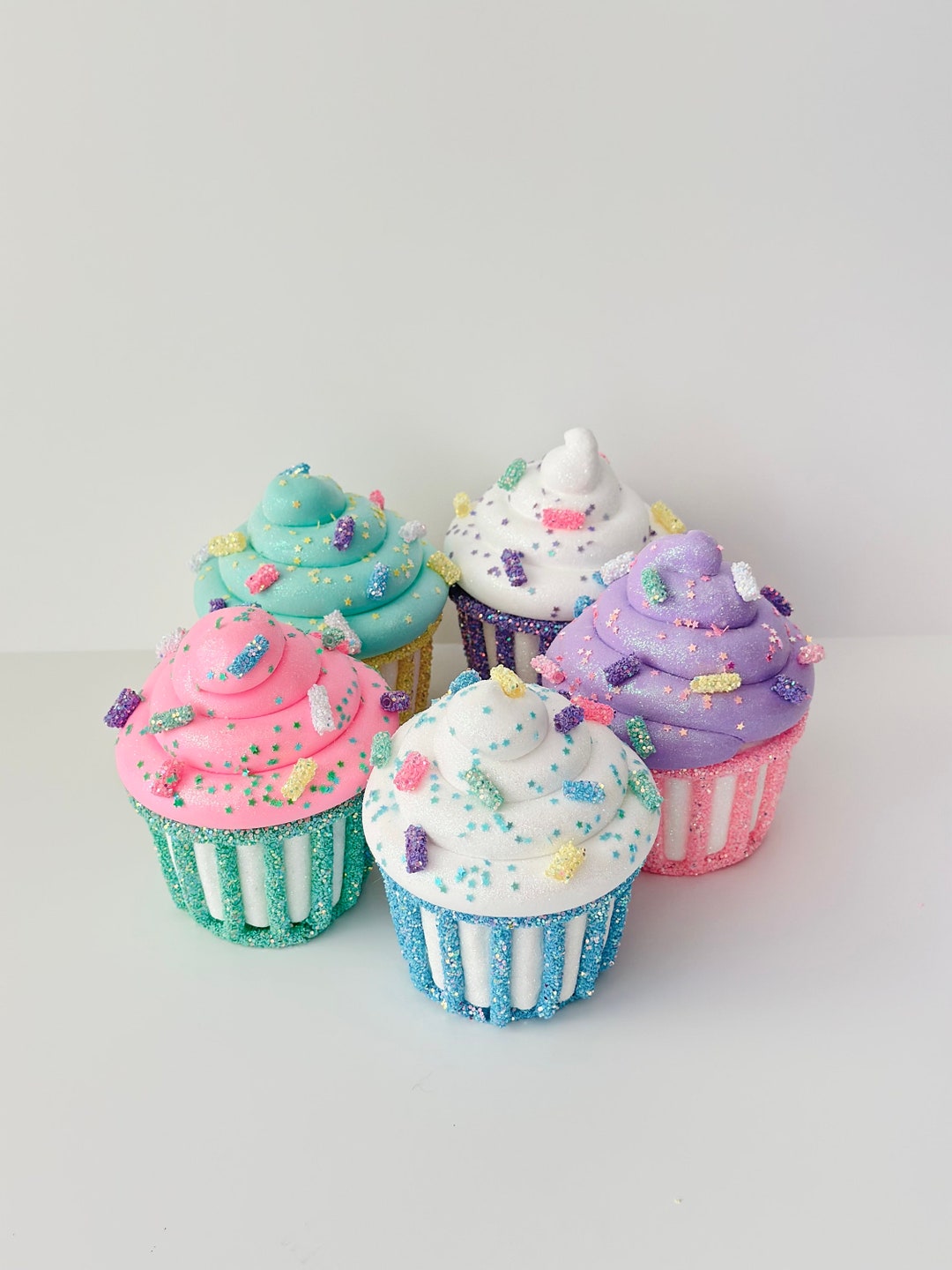 Fake Cupcakes, Faux Whimsical Cupcakes, Fake Bake Cupcakes, Cupcake ...