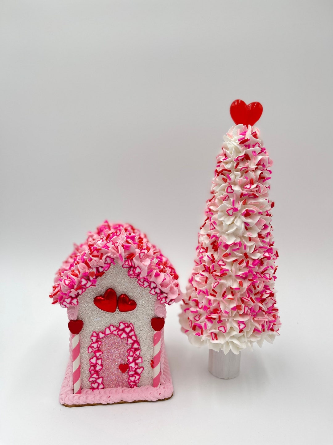 Valentines Day Village House, Valentines Day Gingerbread House, Pink ...