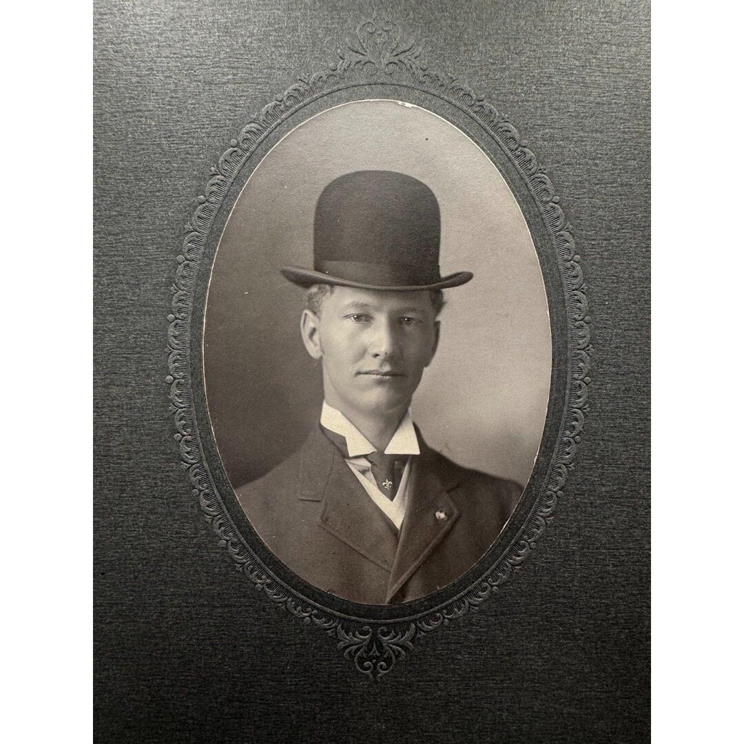 Antique Cabinet Photo – Dapper Gentleman W/ Bowler Hat – Linstroms ...