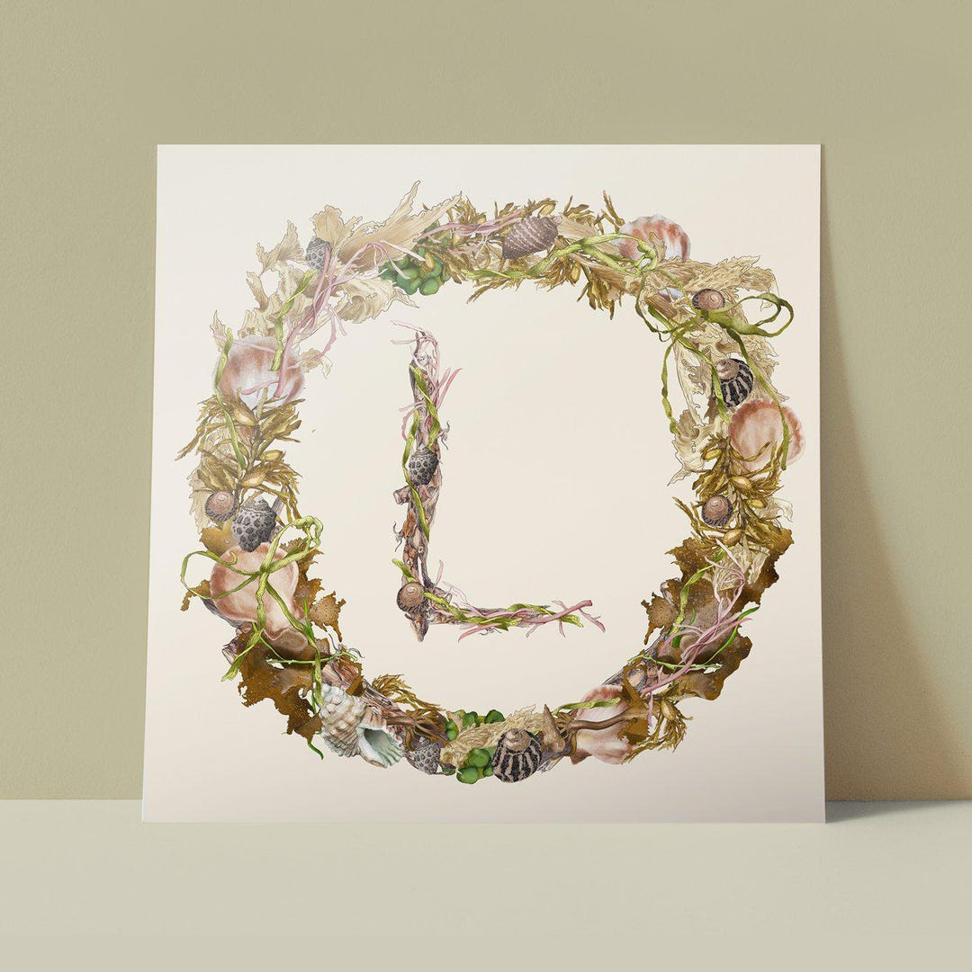 Letter L Printable Art Coastal Alphabet | Organic Beach Typography ...