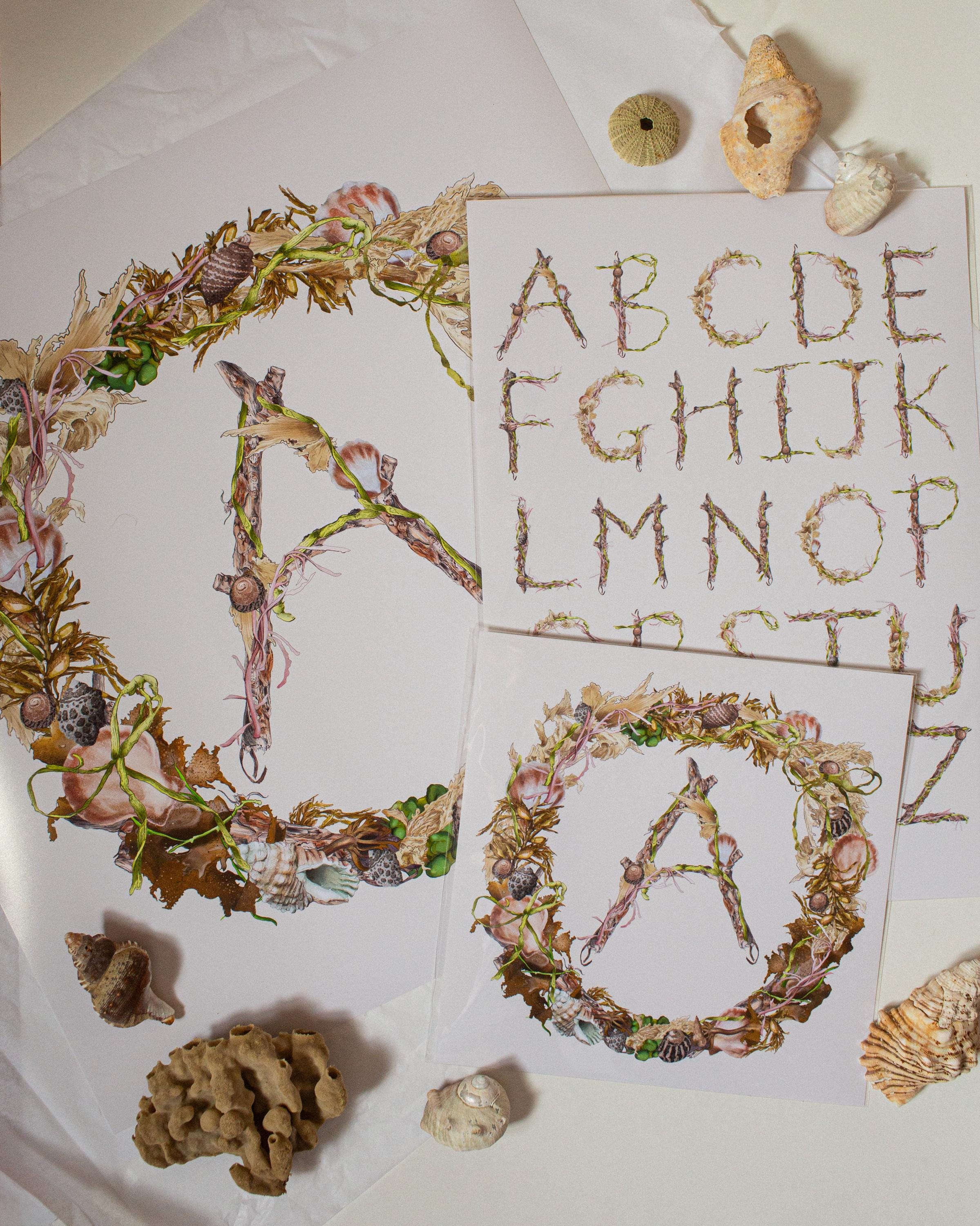 ABC Coastal Alphabet Printable Art | Organic Typography | Gift Idea ...