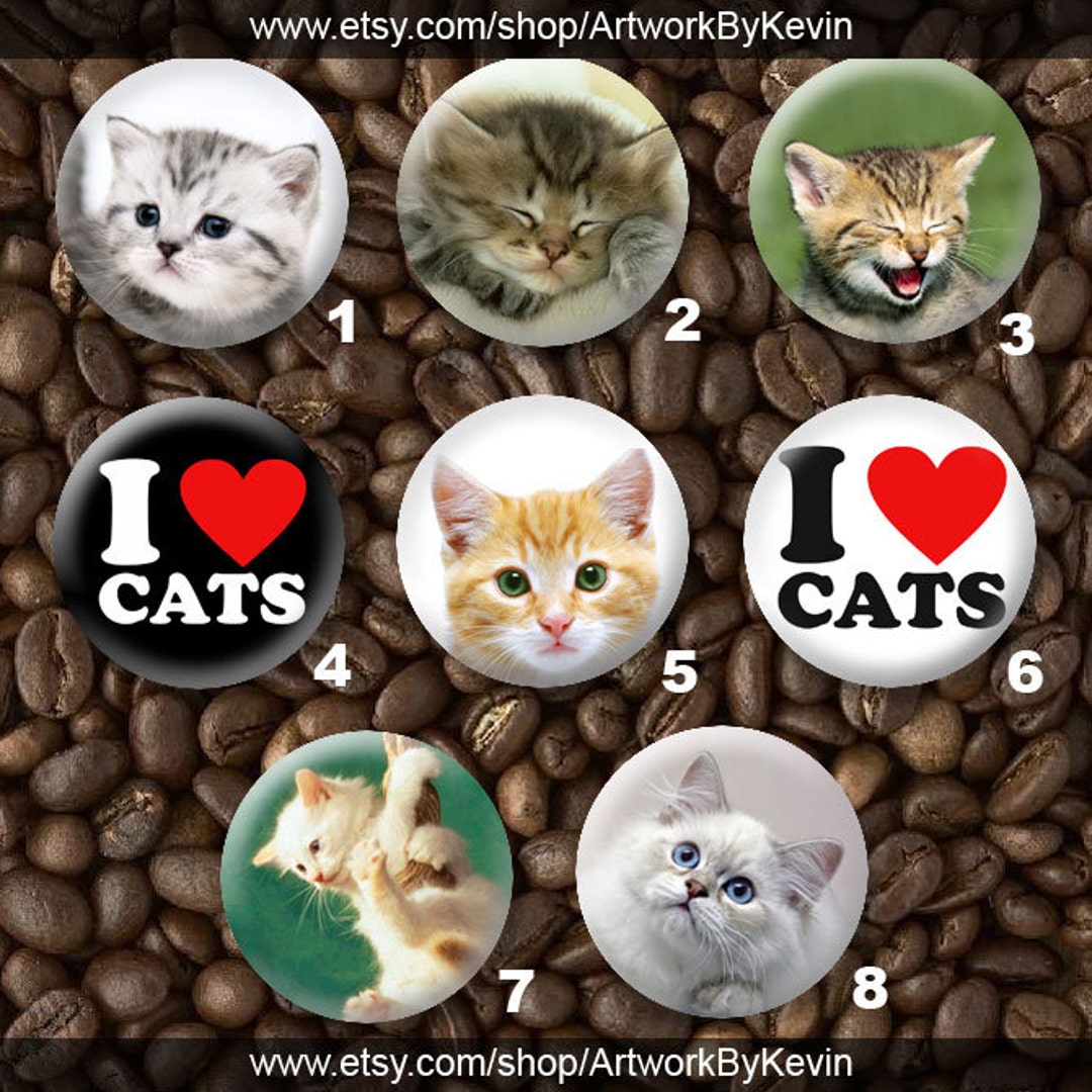 8 Cats Limited Edition Tribute Button Set - Wholesale Pricing - Etsy