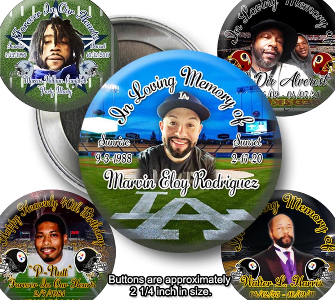 In Loving Memory of Sports Themed Memorial 2 Inch Pin Back Buttons - Etsy
