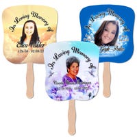 Funeral Fan Canva Template | Editable Memorial Paddle Fan Designs ...