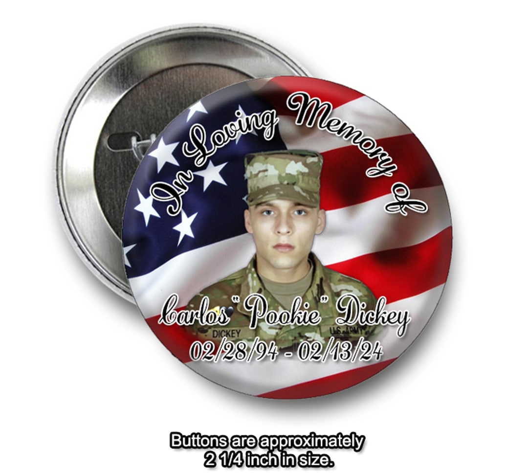In Loving Memory Custom Pinback Button: Military Memorial, 2 Inch - Etsy