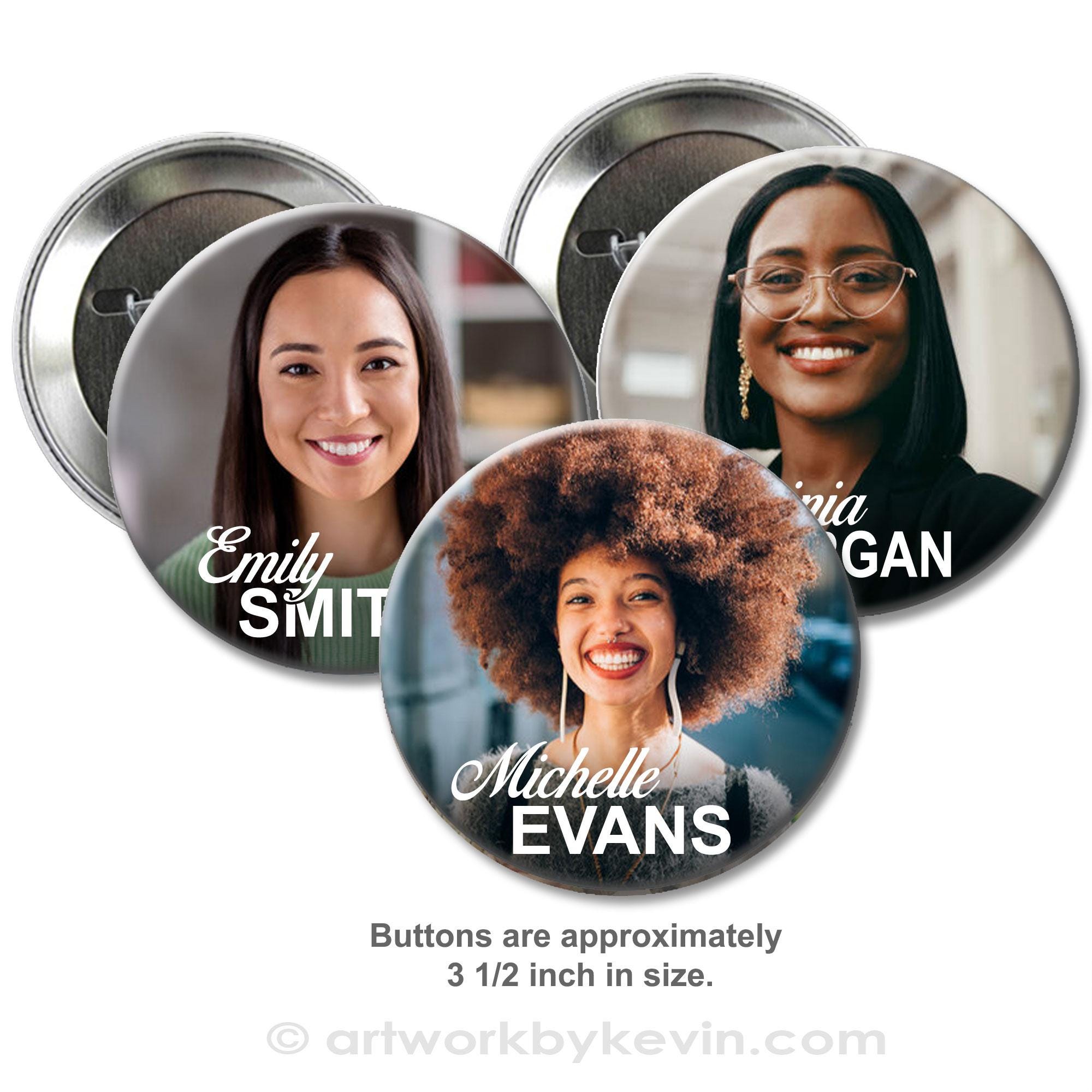 Custom Family Portrait Pinback Buttons: 3.5 Inch Personalized Party ...