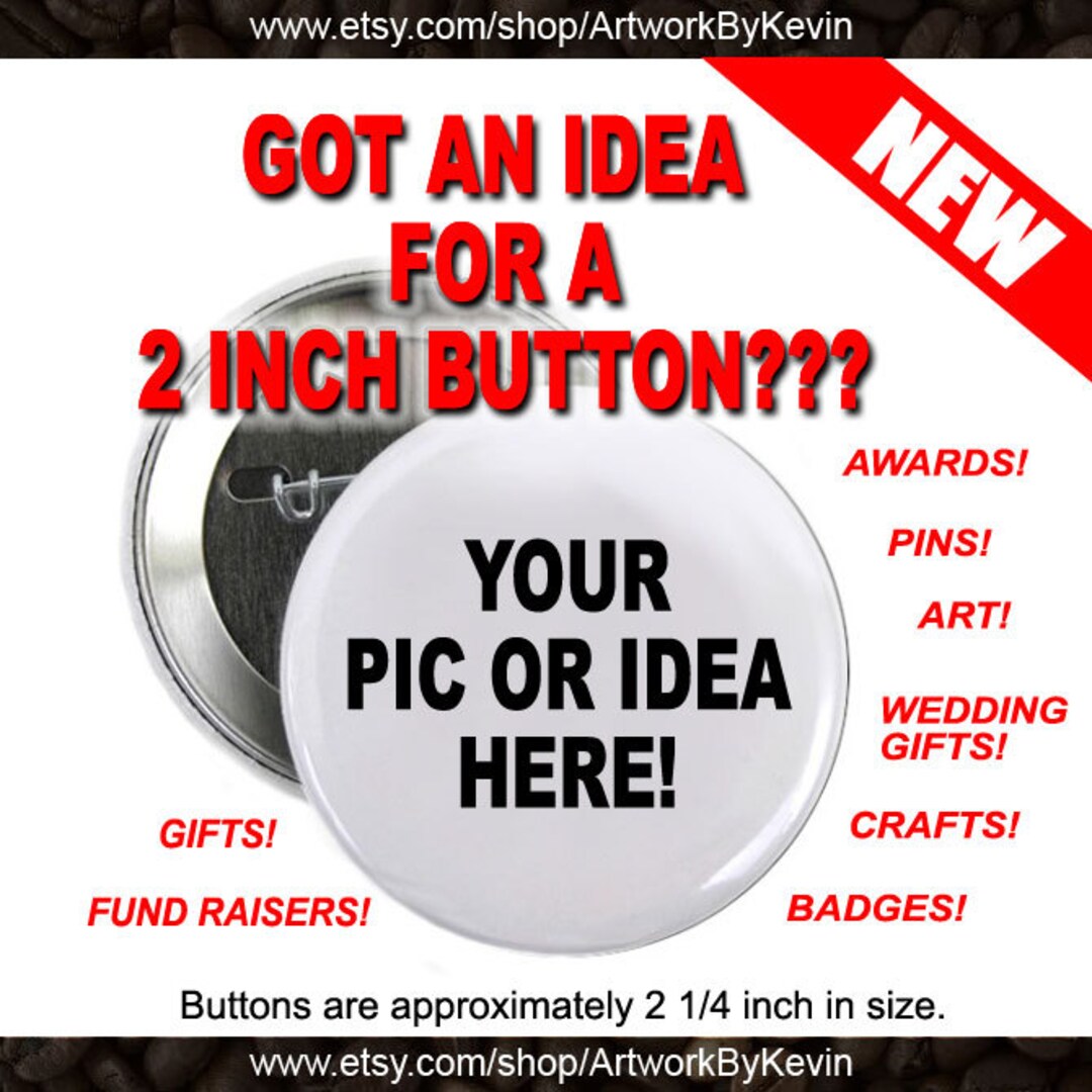 30 - 2 Inch Button Custom Personalized Pinback - Etsy