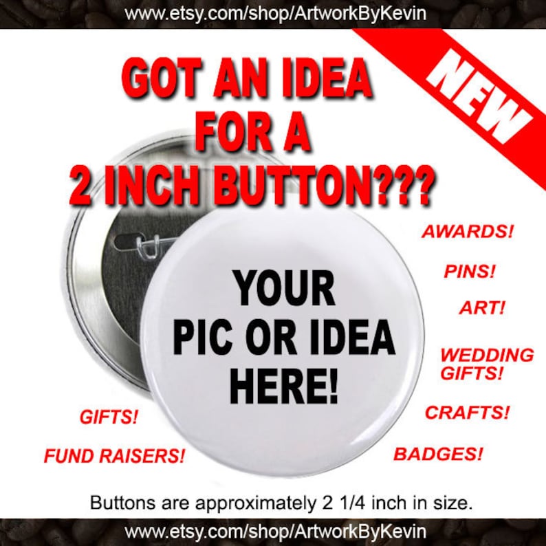 30 - 2 Inch Button Custom Personalized Pinback - Etsy