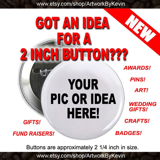30 - 2 Inch Button Custom Personalized Pinback - Etsy
