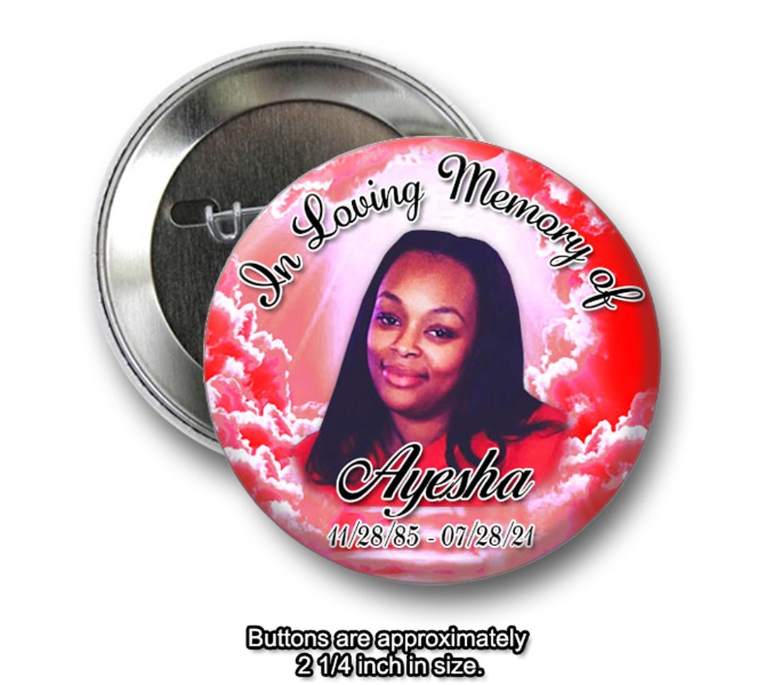 In Loving Memory of Rest in Peace 2 Inch Pin Back Red Buttons - Etsy