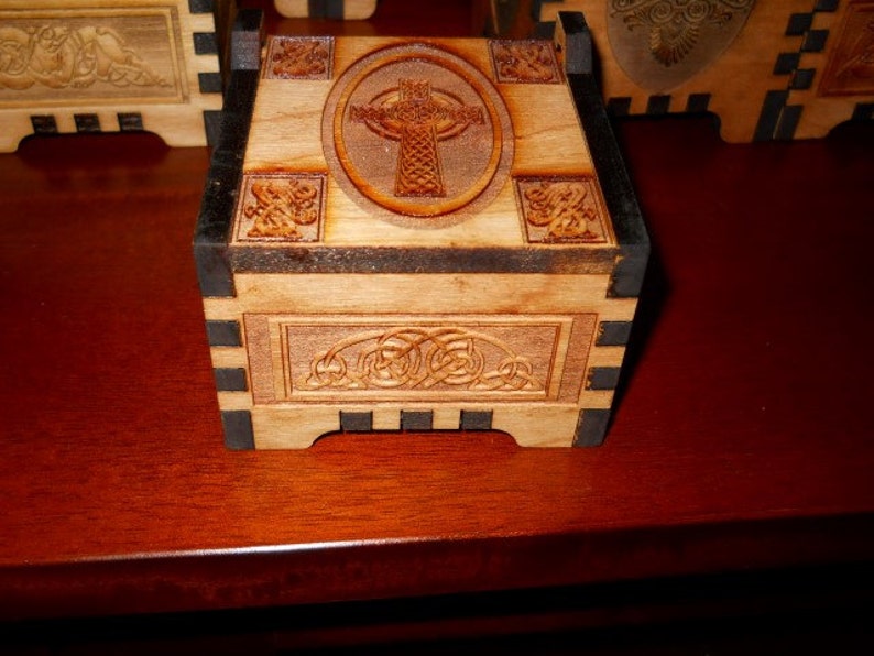Celtic Cross Box in Cherry | Etsy