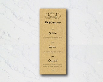 Cursive wedding menu | Etsy