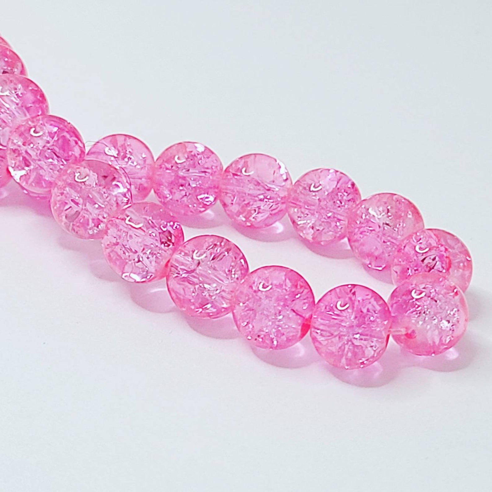 8mm Glass Crackle Beads Soft Pink Crackle Beads Transparent - Etsy