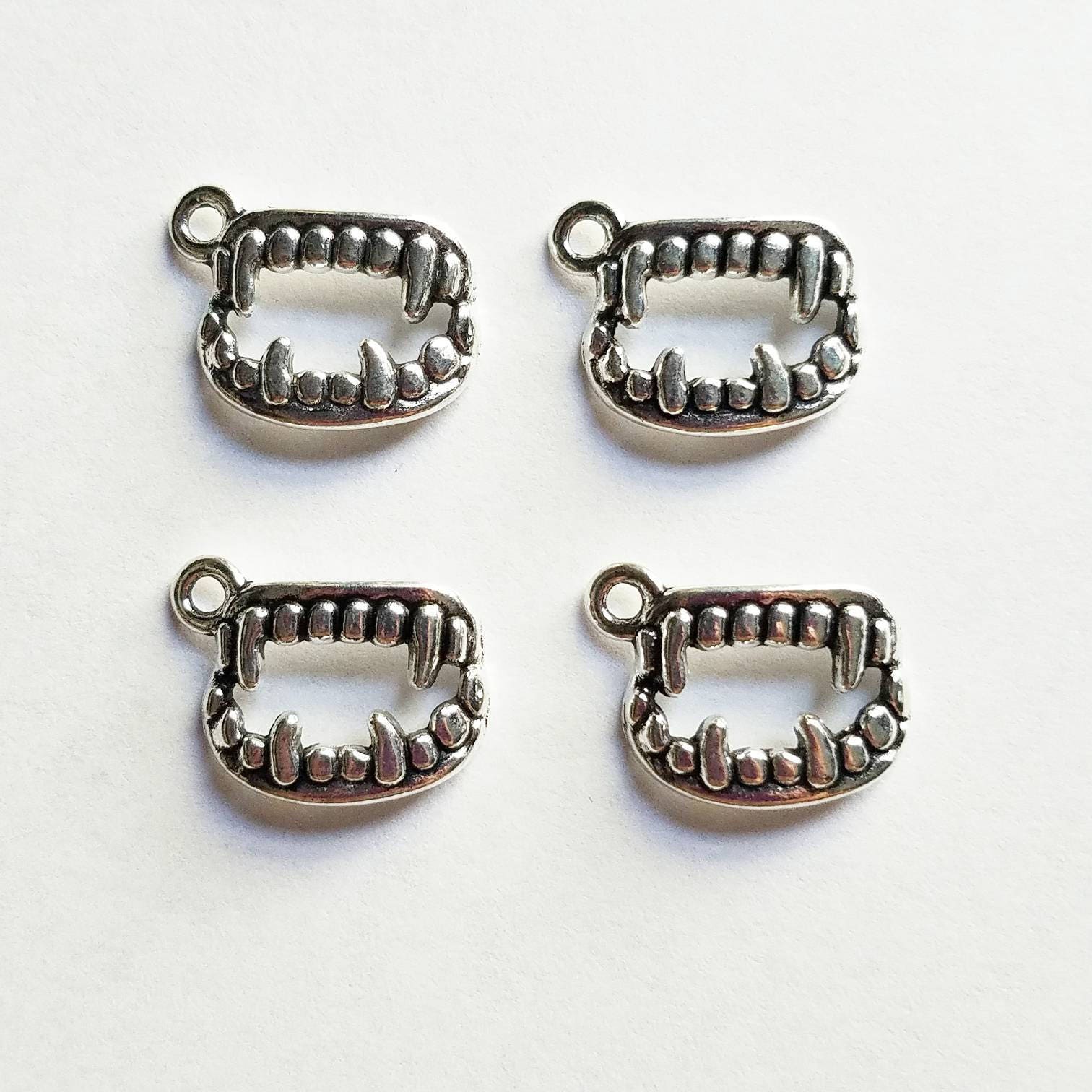 10 20 or 50 Antique Silver Vampire Teeth Charms Wholesale - Etsy