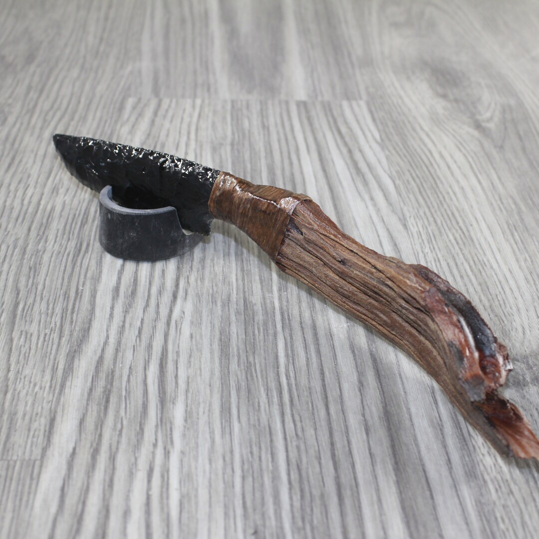 Ghost Wood Handle Obsidian Blade Ornamental Knife 8444 Mountain Man ...