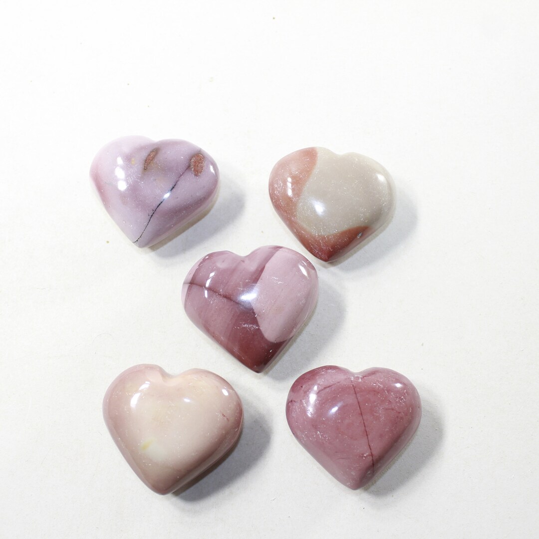 5 Mookite Hearts Combined Weight of 416 Grams 373-1 Gemstone Hearts - Etsy