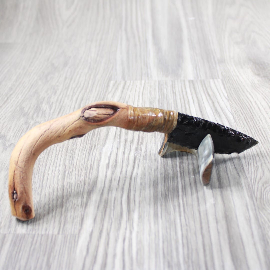 Ghost Wood Handle Obsidian Blade Ornamental Knife 3340 Mountain Man ...