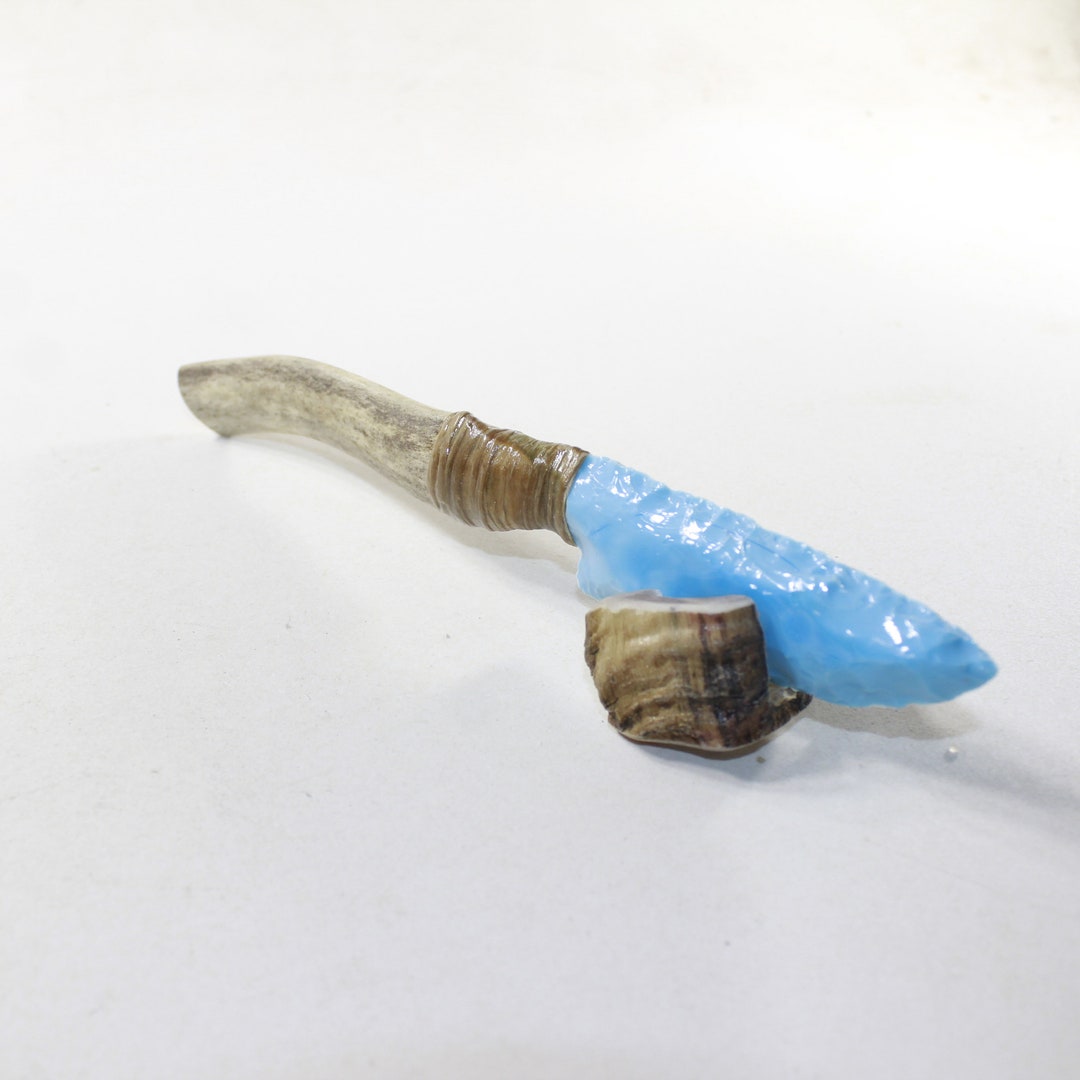 Reindeer Antler Handle Opaque Glass Blade Ornamental Knife 133-2 ...