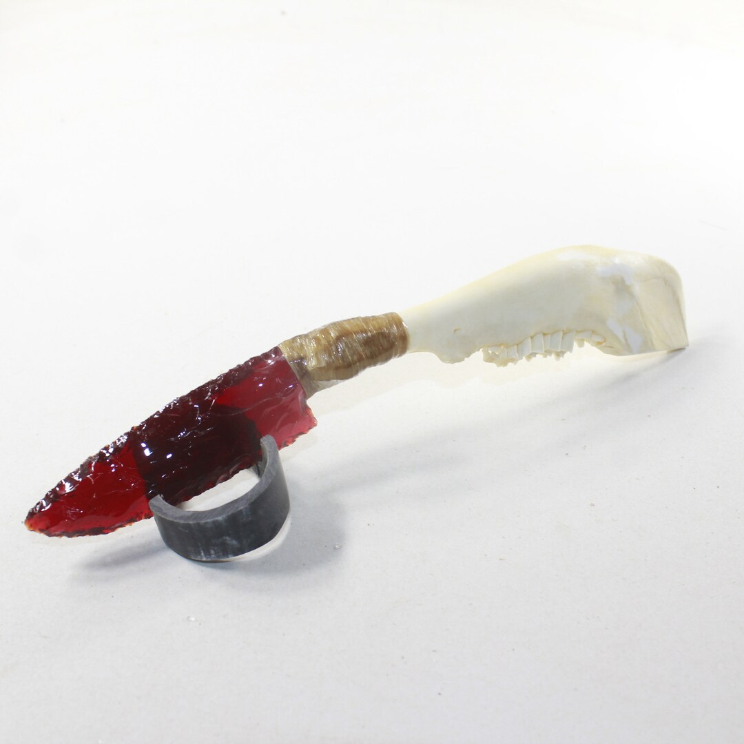 Deer Jaw Handle Glass Blade Ornamental Knife 10d35 - Etsy