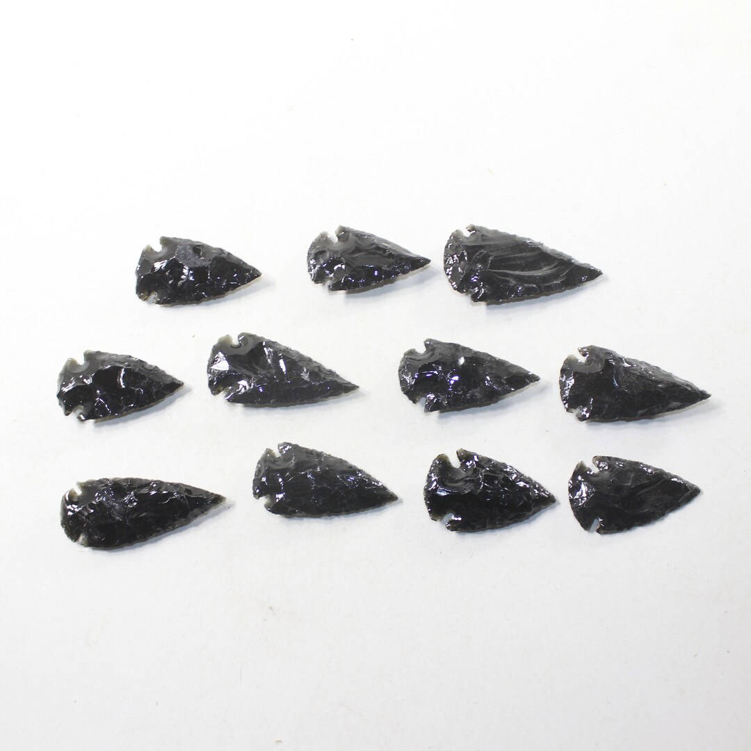 10 Large Obsidian Ornamental Arrowheads 763-1 Spearhead - Etsy