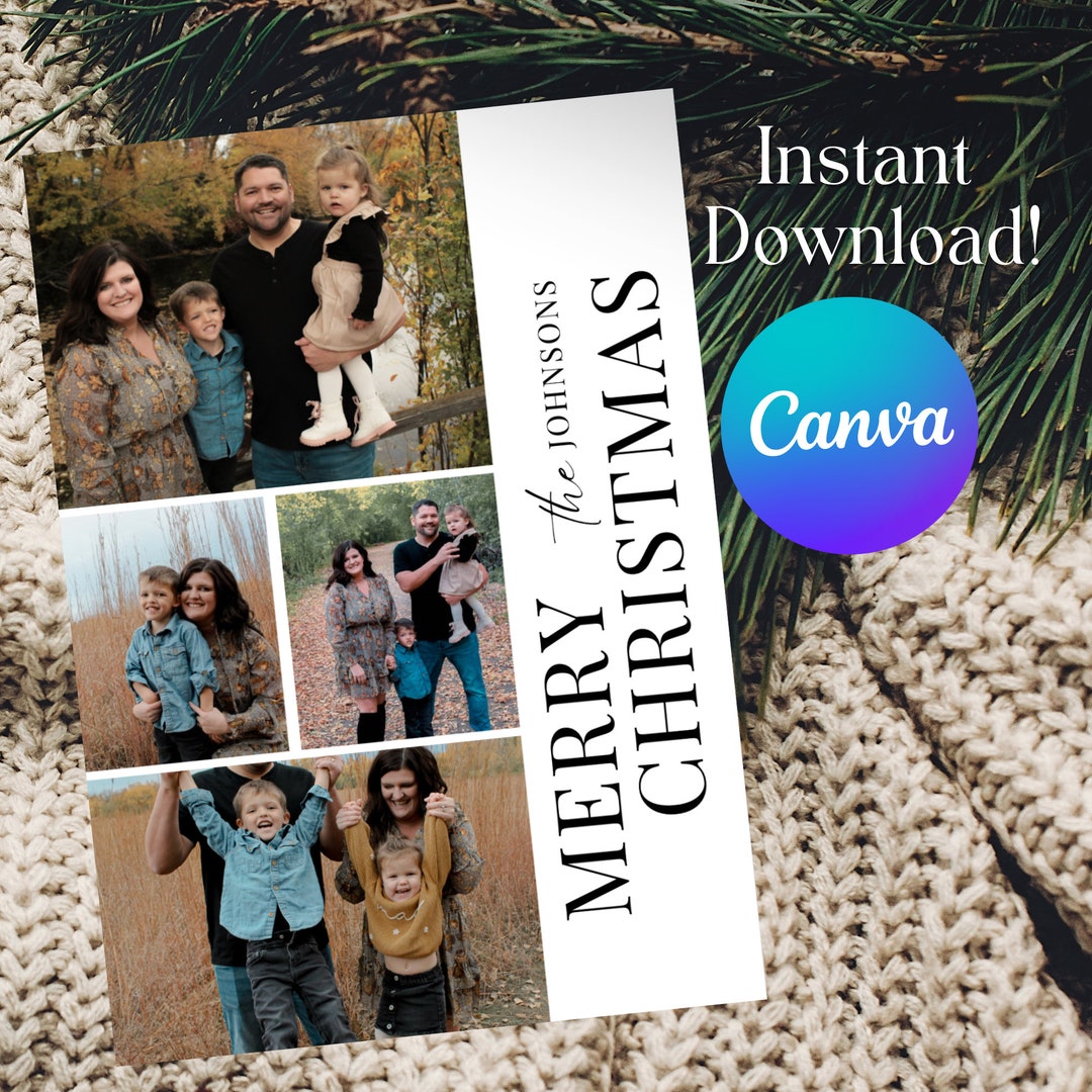 Minimalist Merry Christmas - 5x7 Greeting Card With Images - Happy ...