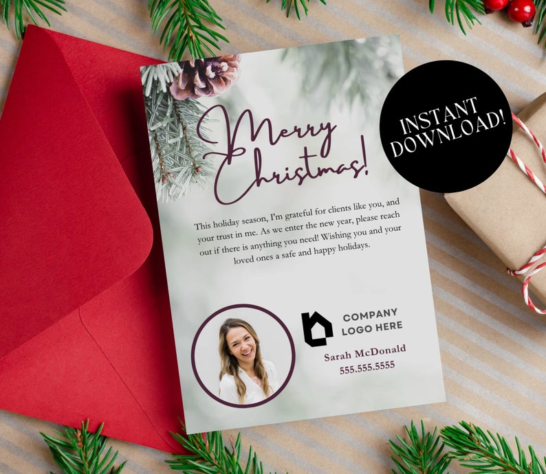 Beautiful Client Christmas Cards, Real Estate Agent Thank You Card ...