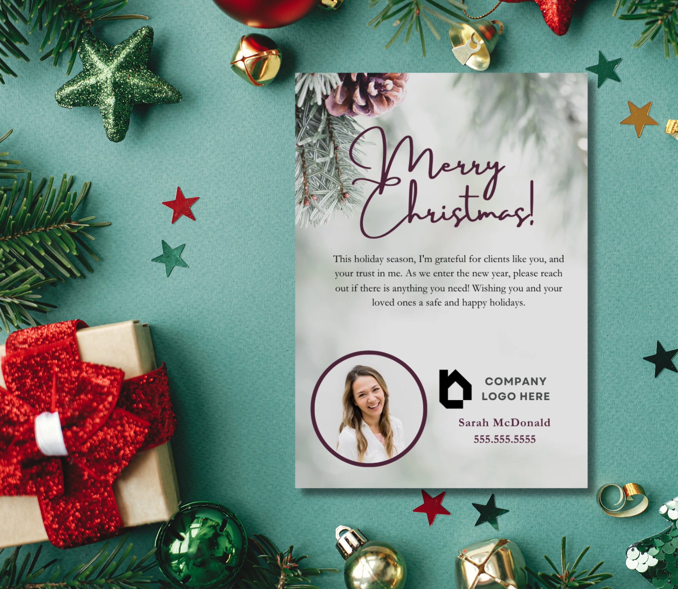 Beautiful Client Christmas Cards, Real Estate Agent Thank You Card ...