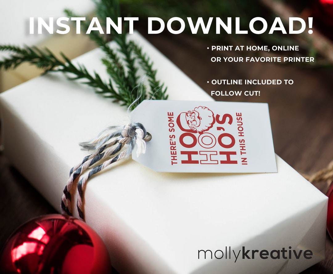 HO HO Hos Christmas Tag - Funny Gift Tag - Instant Digital Download - Etsy
