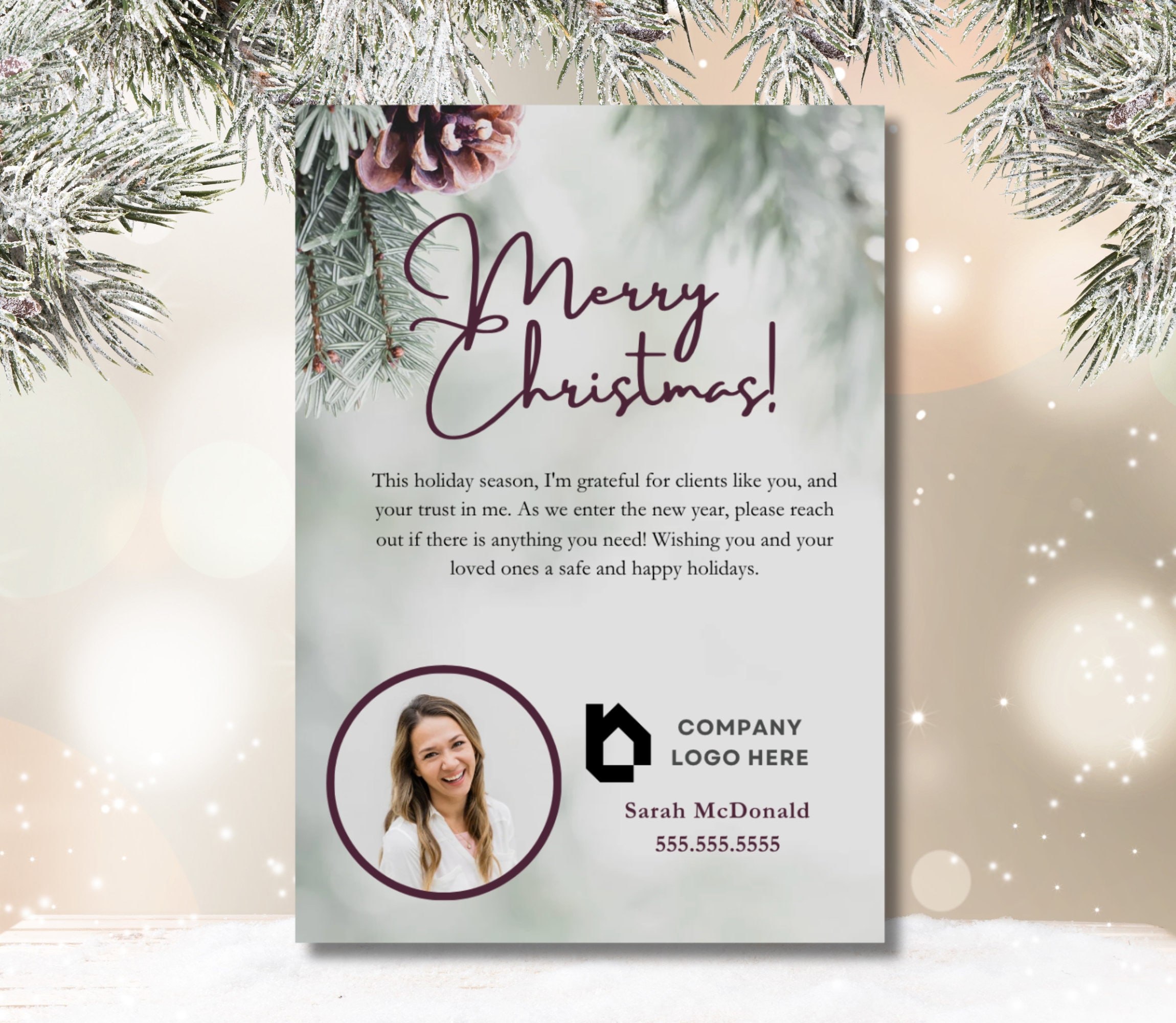 Beautiful Client Christmas Cards, Real Estate Agent Thank You Card ...