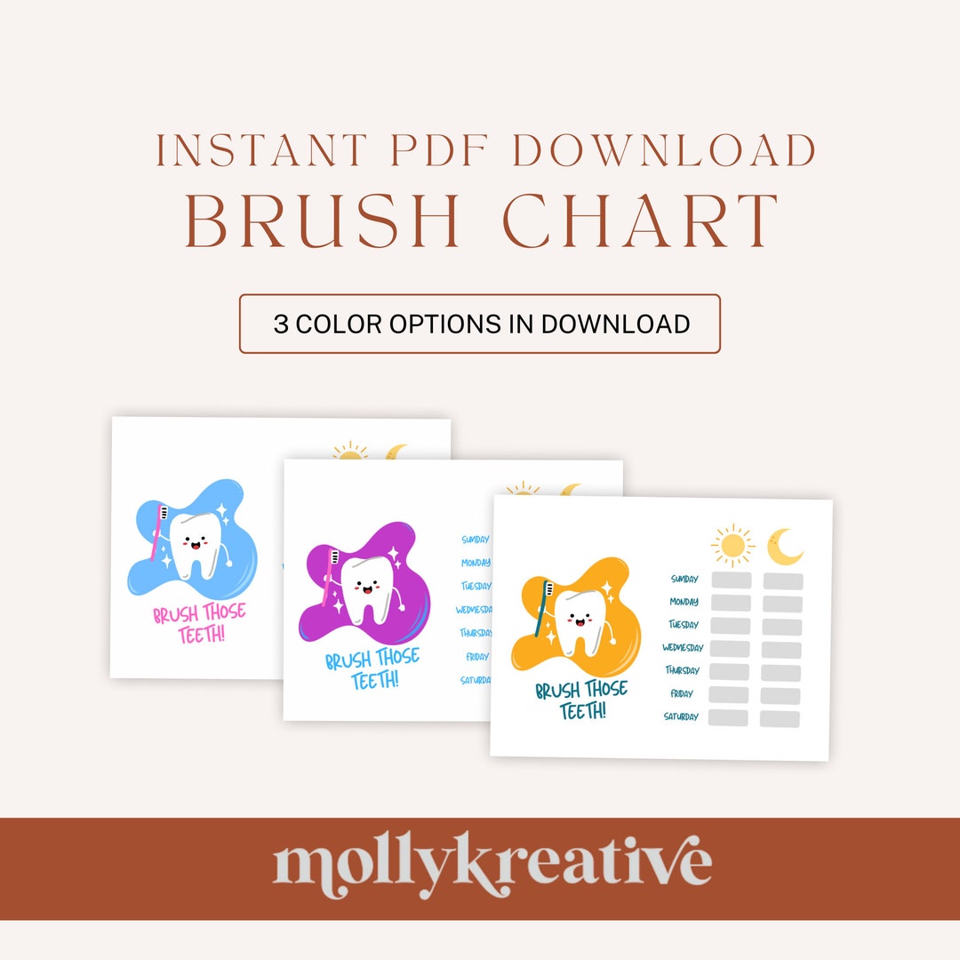 Kid's Orange Brushing Chart - Instant Digital Download - Etsy