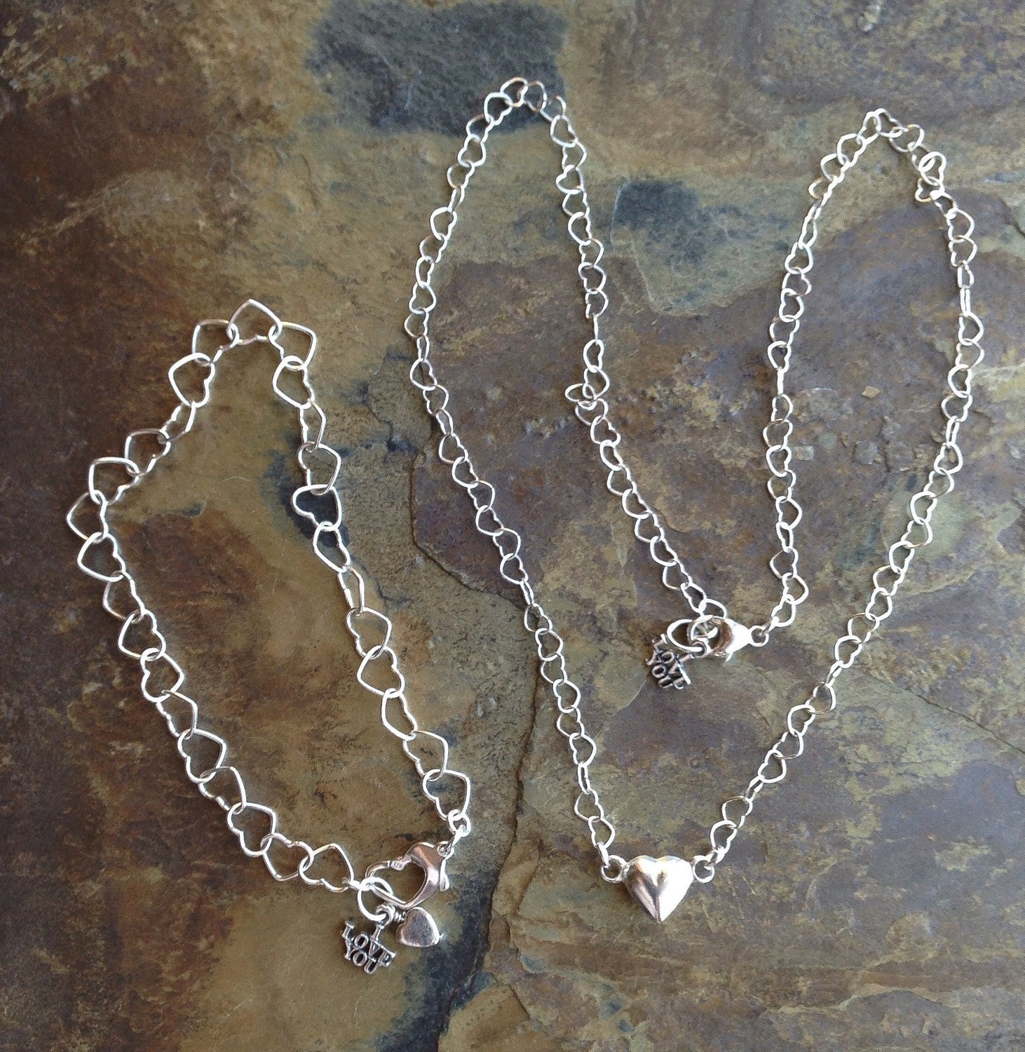 Heart Bracelet in Sterling Silver, Valentine'sday, Handmade Jewelry ...