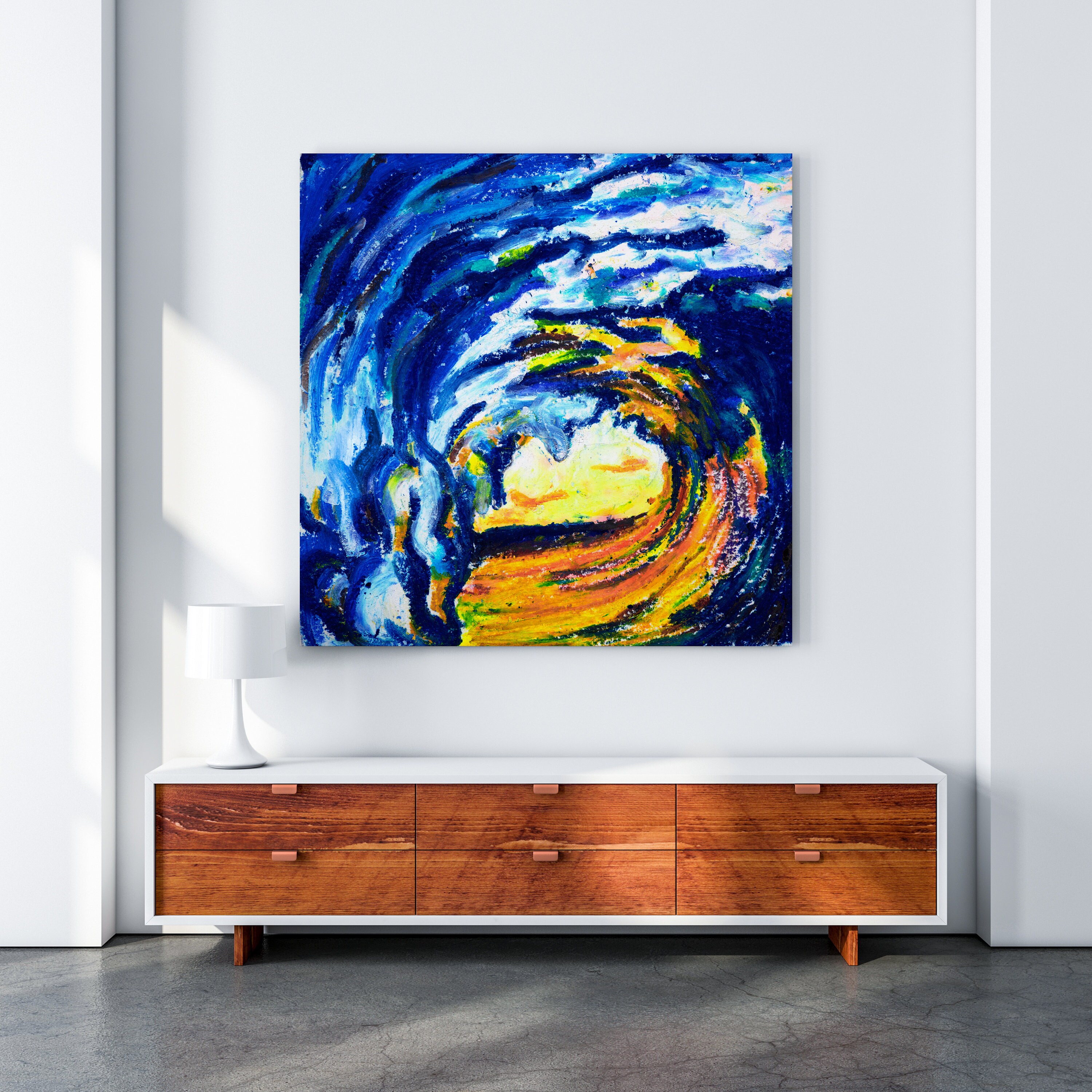 Wave Art Wave Print Surf Art Blue Wave Print Blue Wave - Etsy